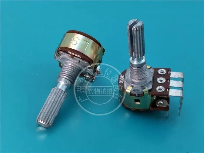 2 шт. 148 тип изогнутая ножка двойной потенциометр B50K длина ручки 25 мм цветок