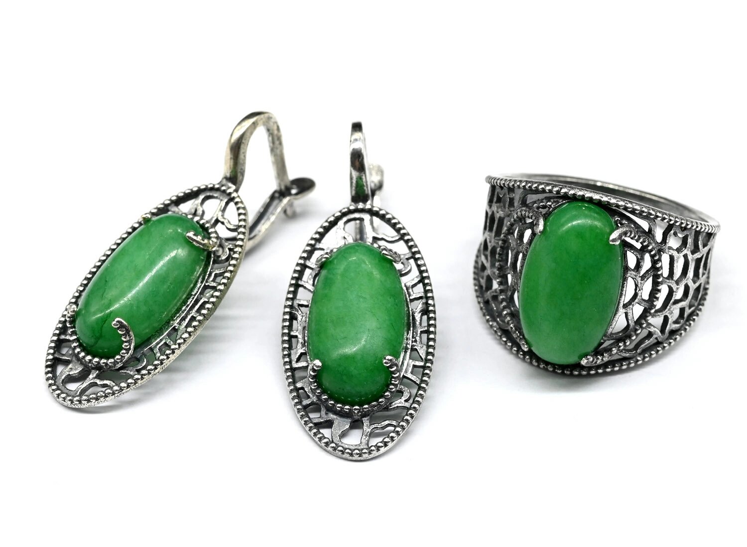 Комплект бижутерии, хризопраз