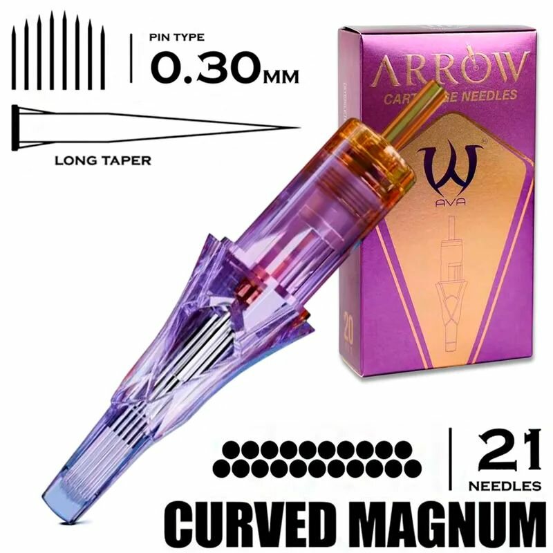Картриджи для тату (иглы, модули) AVA Arrow 1021CM 30/21CMLT 20 шт/уп