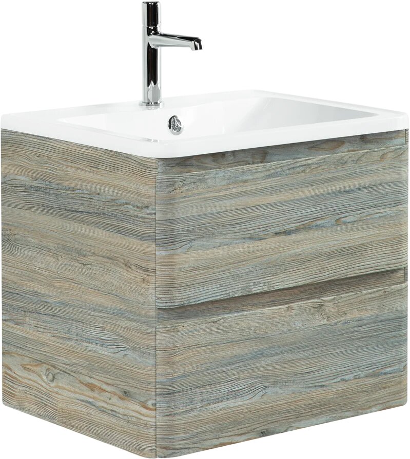 Тумба с раковиной BelBagno Albano 70 подвесная, 70 см, светлое дерево, глянцевая, из МДФ, с ящиками, прямоугольная