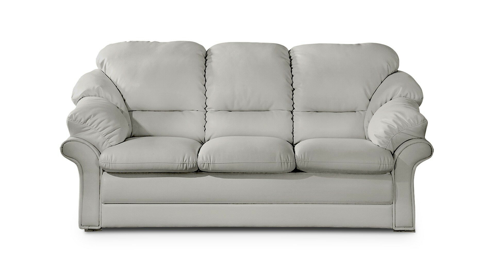 Диван Нодус трехместный Madras Грей NOW 215x104x98 см, серый Натуральная кожа, нераскладной Фиеста