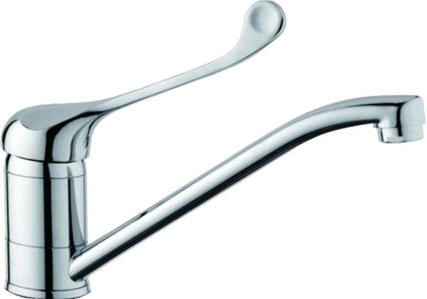 Смеситель для кухни D-lin D154427 с поворотным изливом, хром, глянцевый, латунный, с керамическим картриджем, для инвалидов