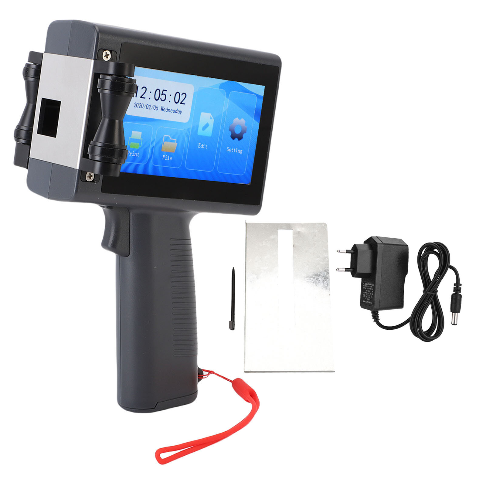 Портативный струйный принтер 12,7 мм 4,3 мм с сенсорным экраном, многофункциональный портативный печатный станок, комплект с вилкой европейского стандарта.