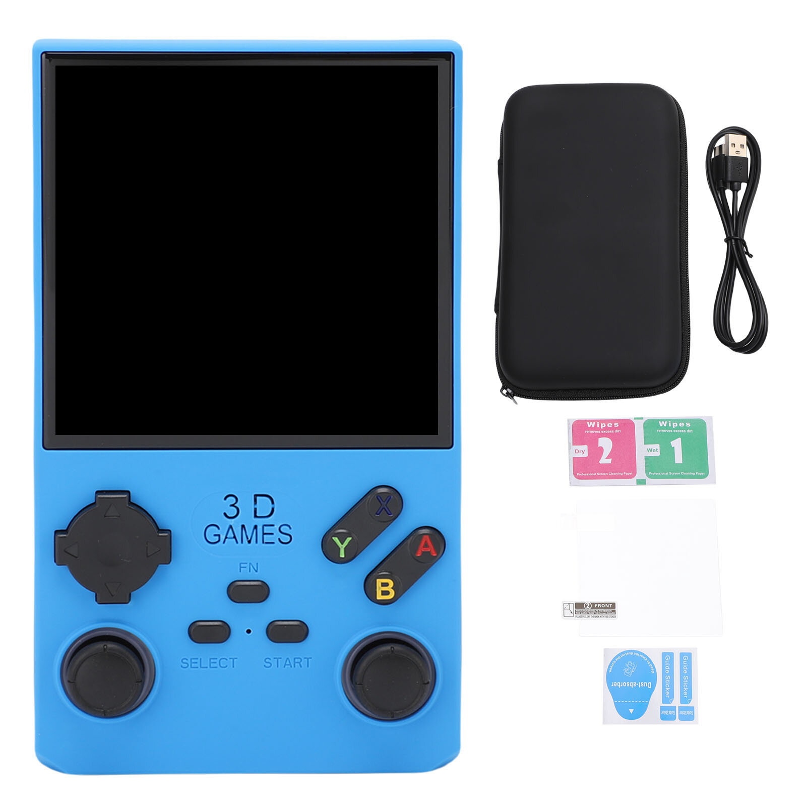 Ретро -ручная игровая консоль с 256 г 4,0 дюйма 720x720 Экран с открытым исходным кодом 4000 мАч батарея портативная видеоигра синяя