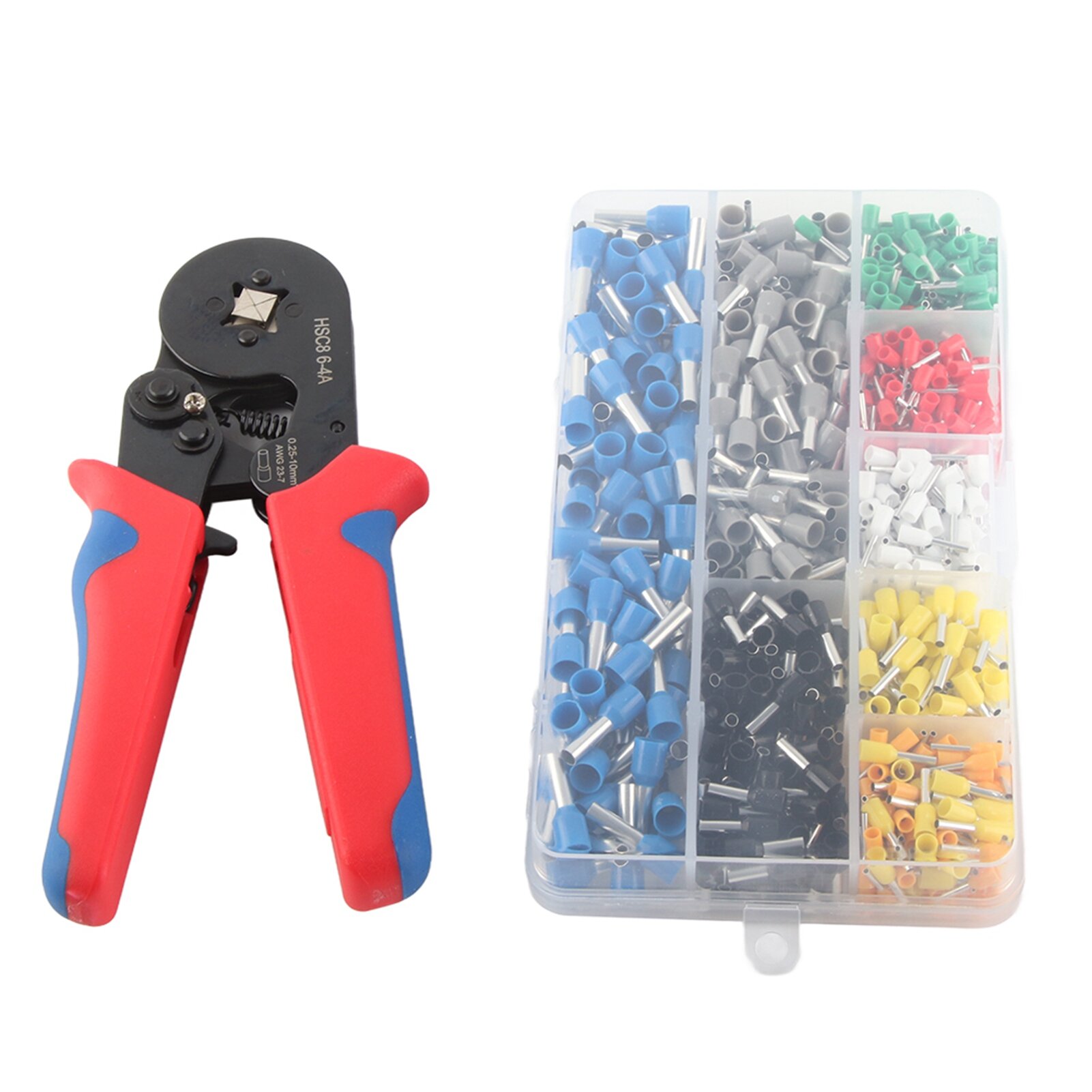 Клещи для обжима проводов 0,25 10 мм, инструмент для обжима наконечников с 800 шт. обжимных клемм, прочный комплект для ремонта электрических разъемов