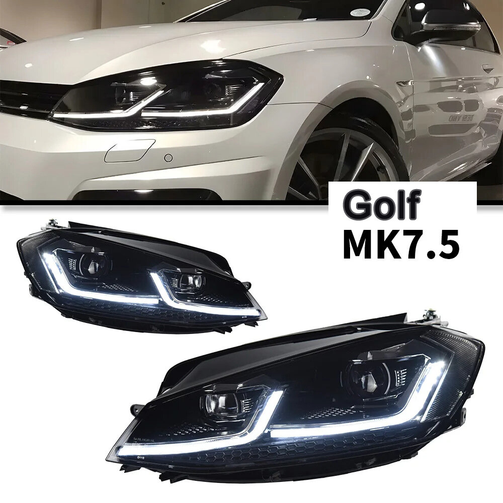 Фара автомобильная, Светодиодная, 2 шт, арт. Подходит для модифицированных светодиодных фар Volkswagen Golf 7.5 MK7.5 2018-2020 годов выпуска.