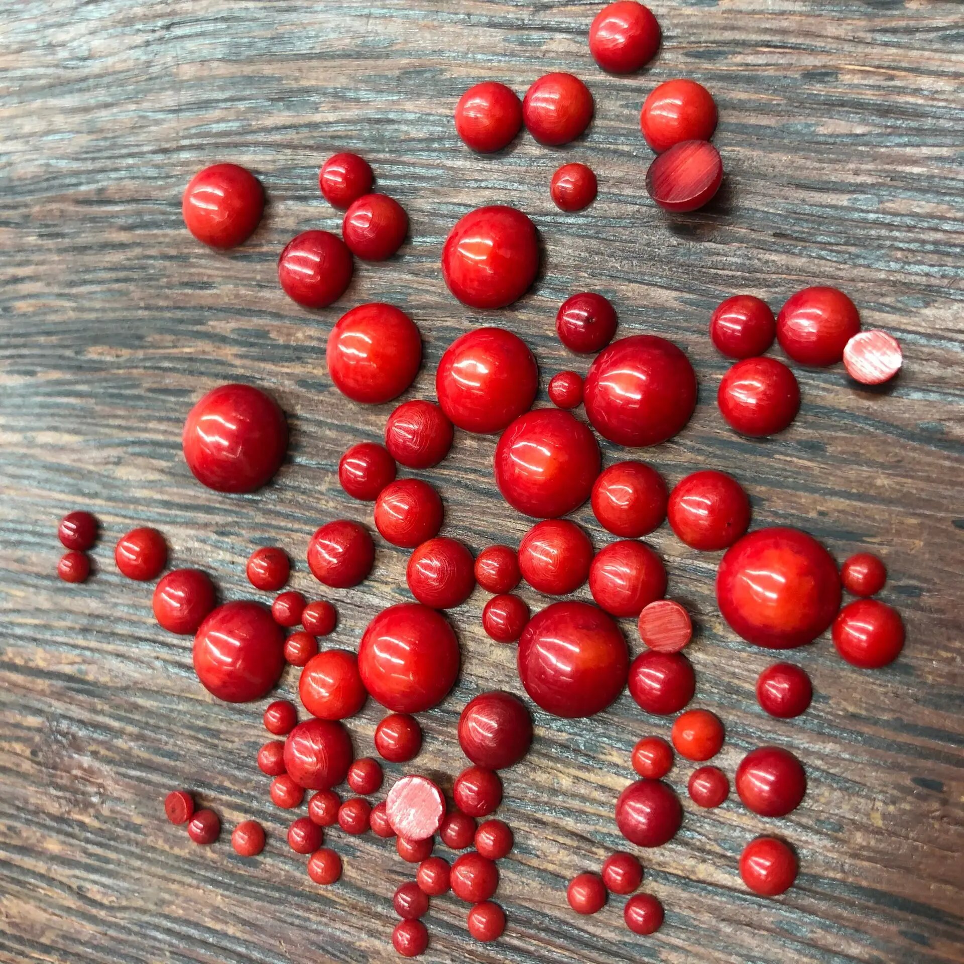 Оптовая продажа, 5 шт./упак, натуральные красные морские бамбуковые коралловые бусины-кабошоны, 3 мм, 4 мм, 5 мм, 6 мм, 8 мм, 10 мм, 12 мм, круглый кабошон, кольцо, лицо