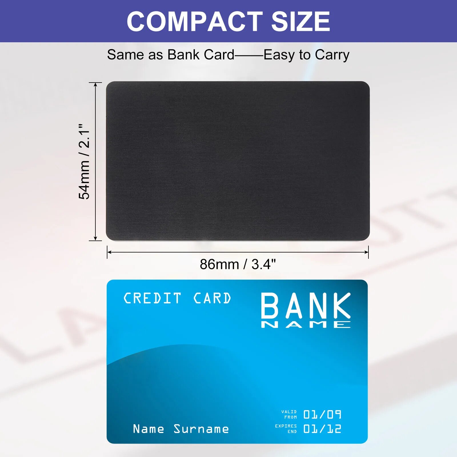 Металлические визитные карточки из алюминия 15 шт.