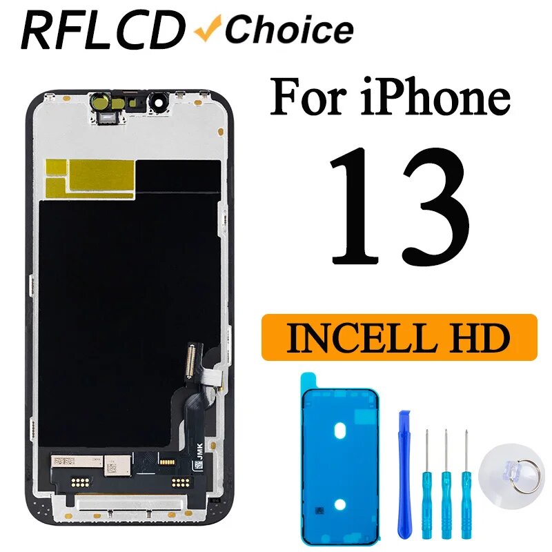 RFLCD INCELL для iPhone 13, ЖК-дисплей, сменный преобразователь сенсорного экрана в сборе для iPhone 13, экранная панель, Face ID, настоящий тон