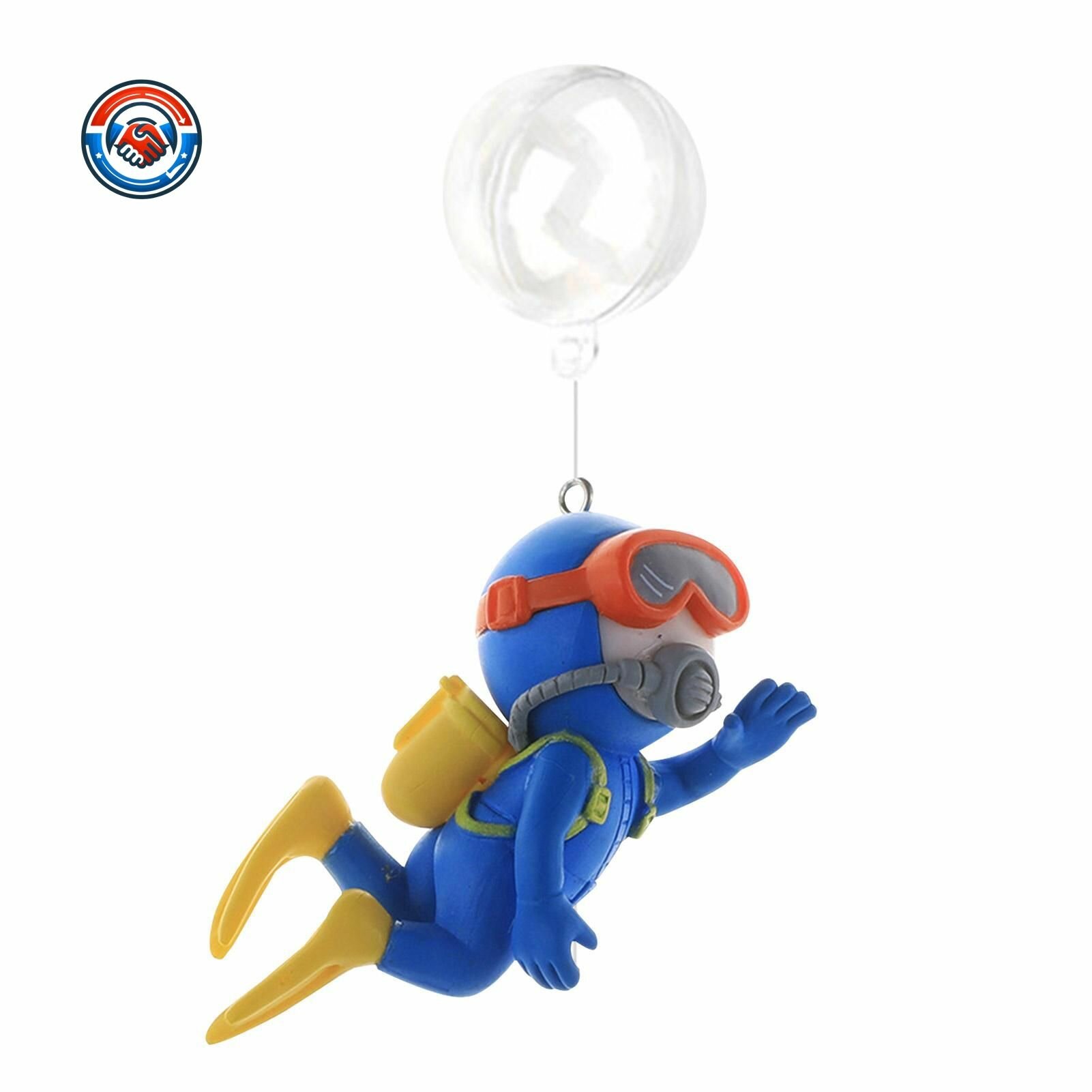 Плавающая декорация для аквариума и террариума, фигурка дайвера на шаре, подвижное украшение из смолы, аквариумный интерьер, игрушка для рыбок