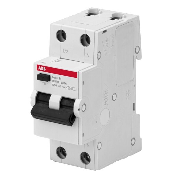 Оригинал! Дифференциальный автомат 2п C 16А 30мА тип AC 4.5кА Basic M BMR415C16 ABB 2CSR645041R1164