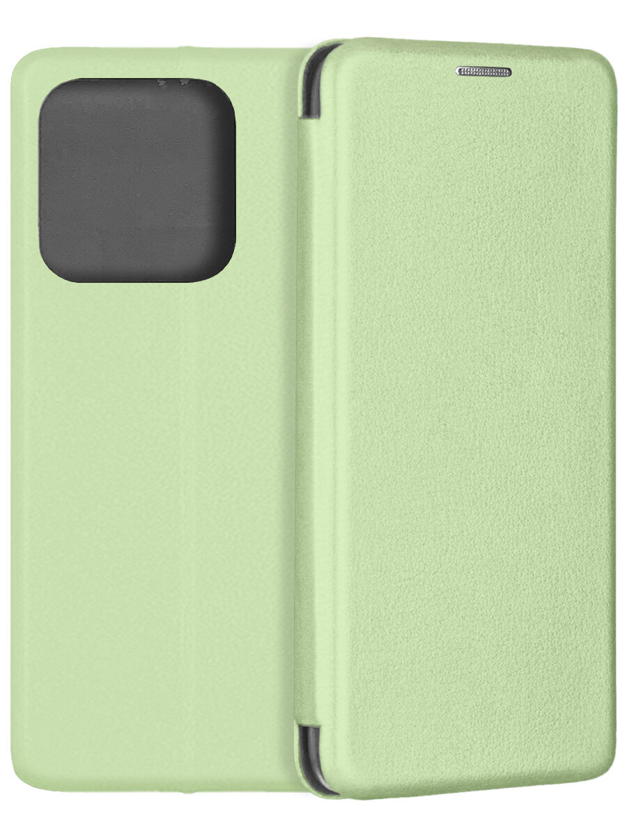 Чехол-книжка для Redmi Note 14 4G фисташковый / подставка, отделение для карт