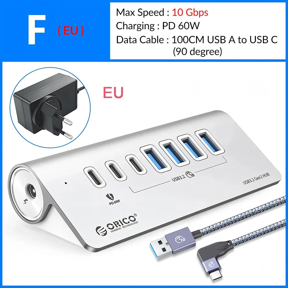 USB 3.2 док-станция 7 портов, F EU
