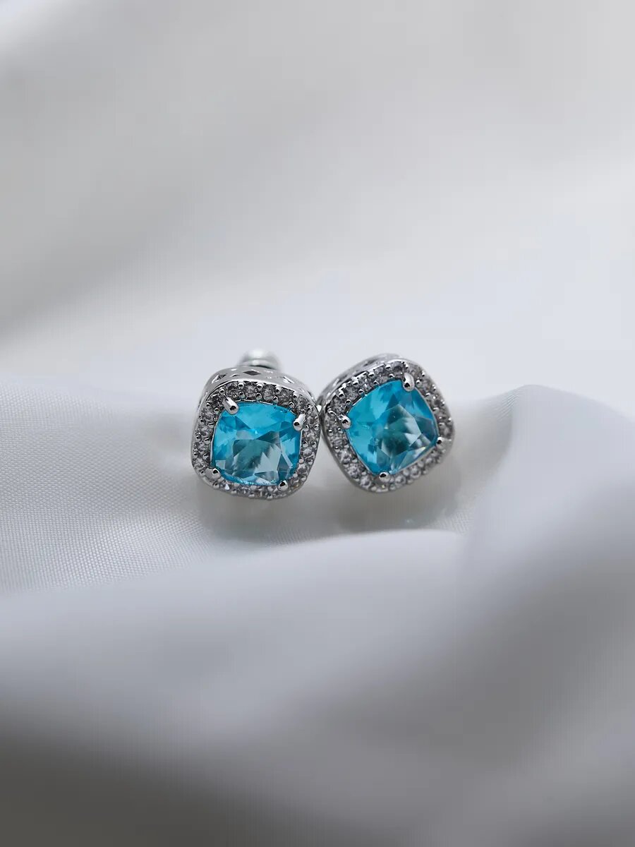 Серьги, фианит, циркон, кристалл