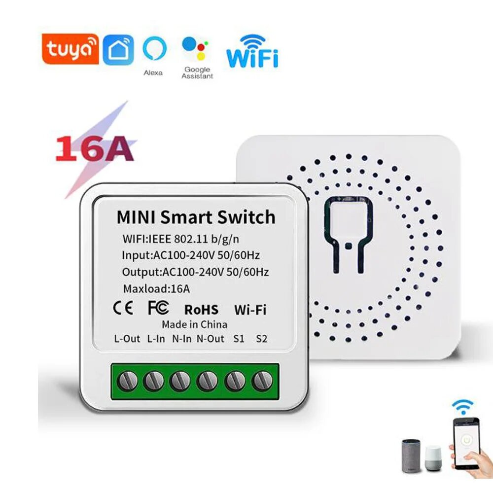 Умная Wi-Fi розетка Tuya 16A, Цвет: WIFI BT RF433