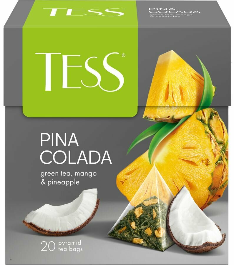 Чай зеленый TESS Pina Coladа, 20пир x 3 упаковки