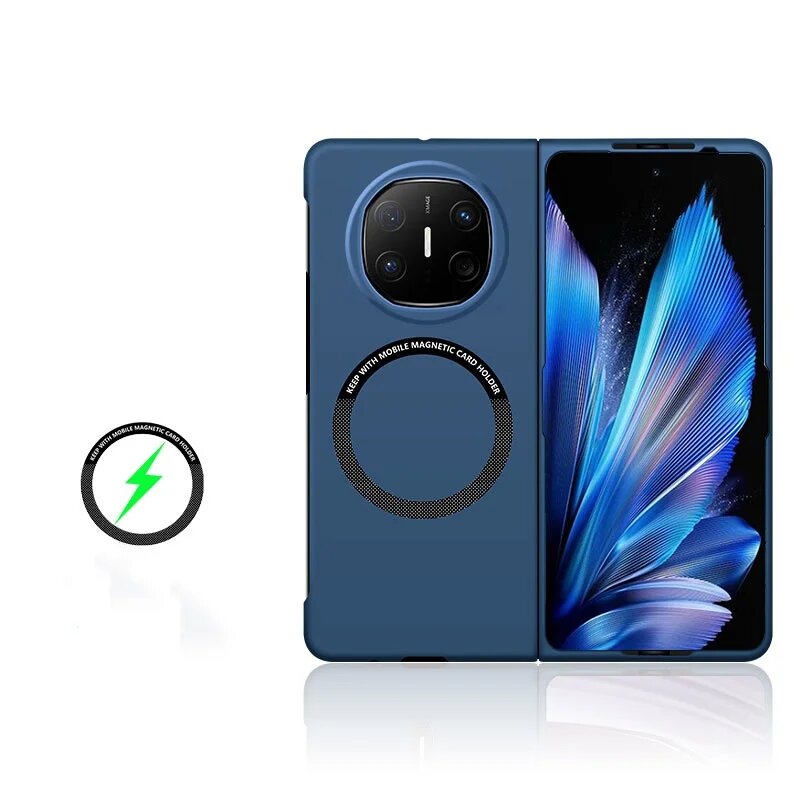 Для Huawei Mate X6 X5 X3 Magsafe чехол ультратонкий кожаный чехол с Хуавей Мате Х3, Синий, blue
