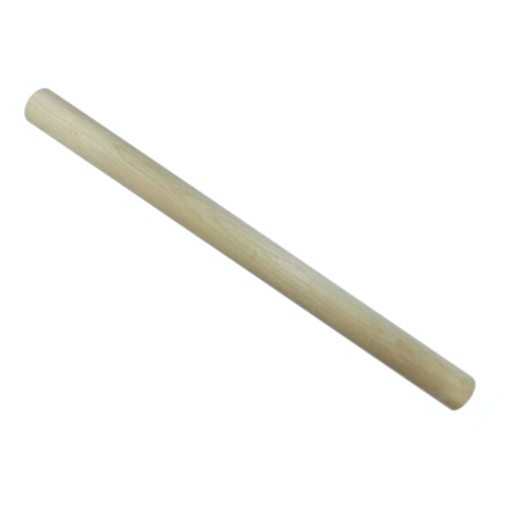 Скалка деревянная цельная, комфортная работа с тестом, береза, 40см, светлый цвет, облегчает раскатку