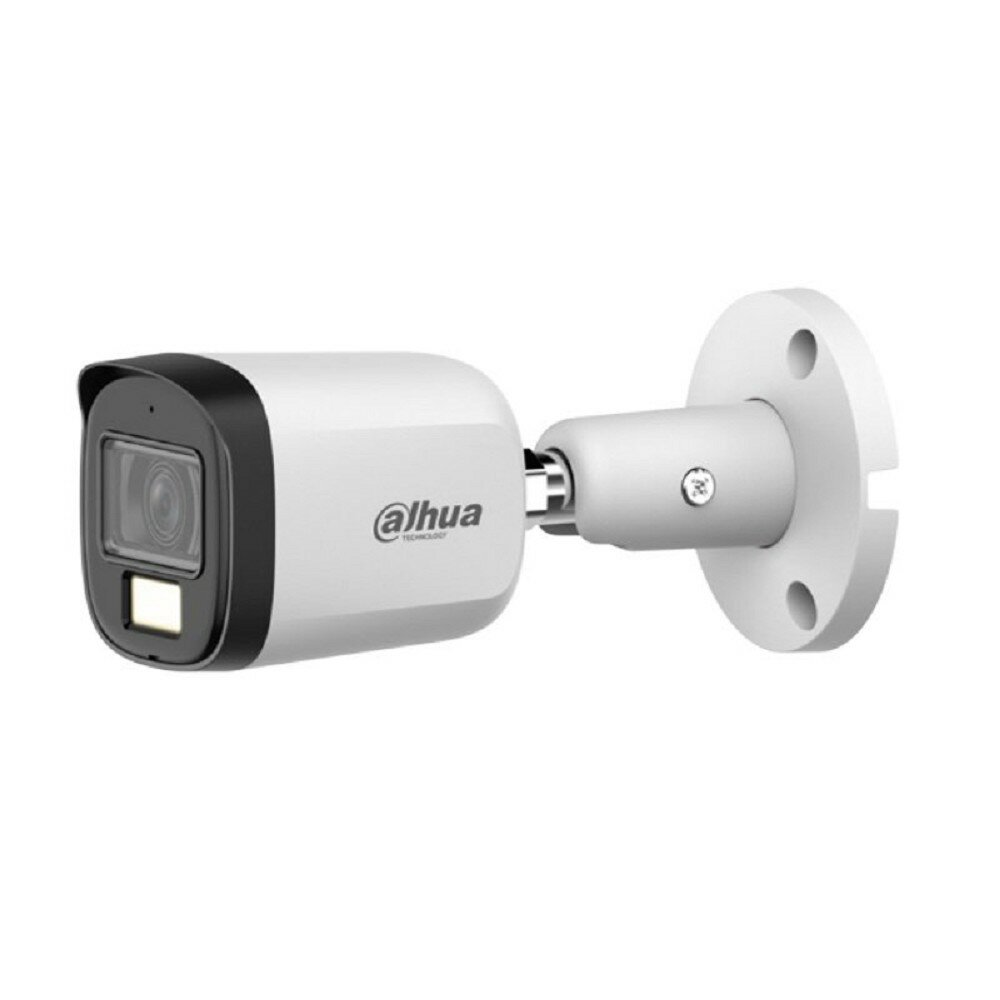 DAHUA Видеонаблюдение DH-HAC-B2A21P-U-IL-0280B Уличная цилиндрическая HDCVI-видеокамера 2Мп; CMOS; объектив 2.8мм; ИК 30м, Led 20м; IP67; металл,