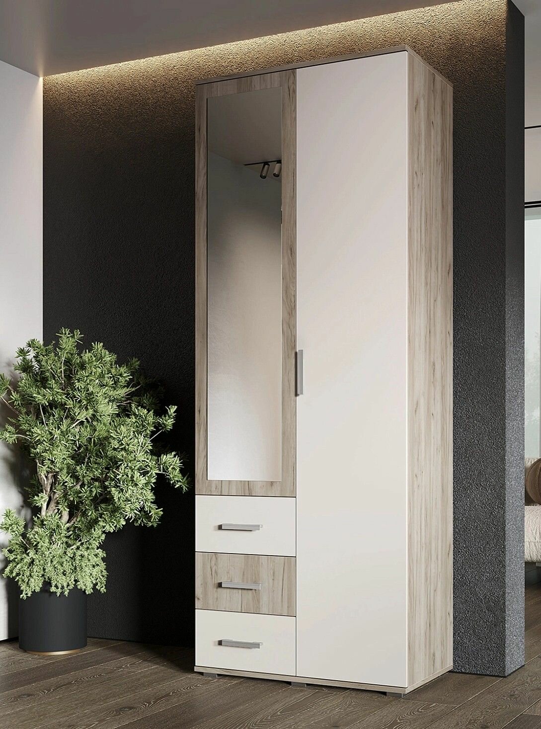 Шкаф распашной Белла (Кашемир/Дуб Крафт)