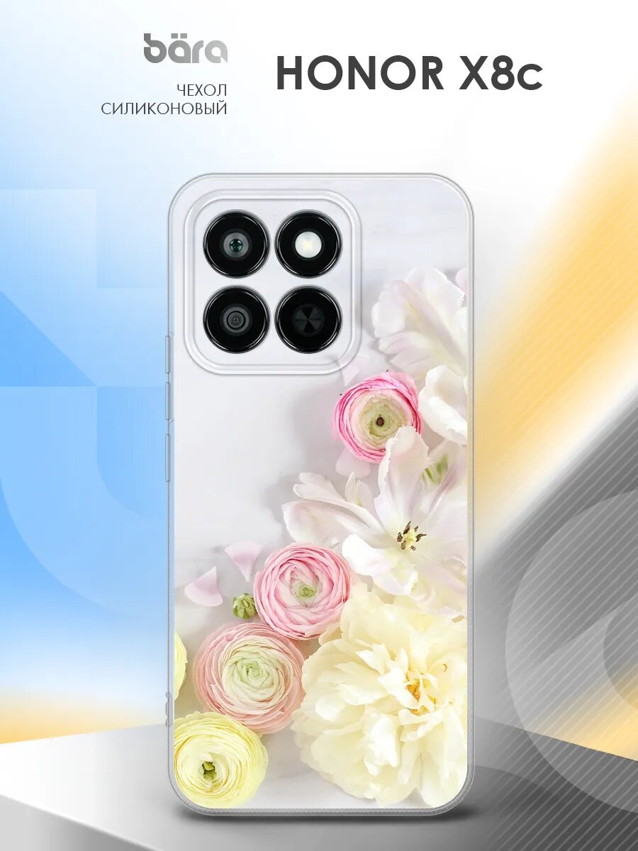 Чехол на Honor X8c, Хонор Икс8с, противоударный, силиконовый, с рисунком