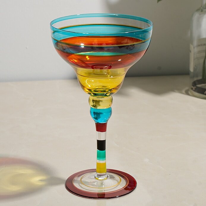 Расписанные вручную именные бокалы для вина «Маргарита», бокалы из цветного хрусталя, 1 шт