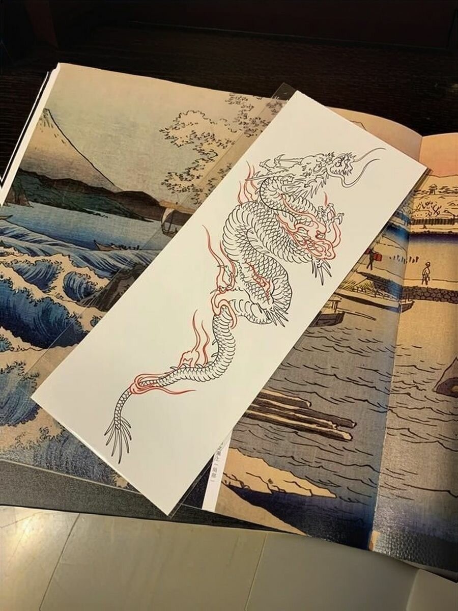 Временное тату с драконами 2 листа держится на коже в среднем 4-7 дней — фото 1