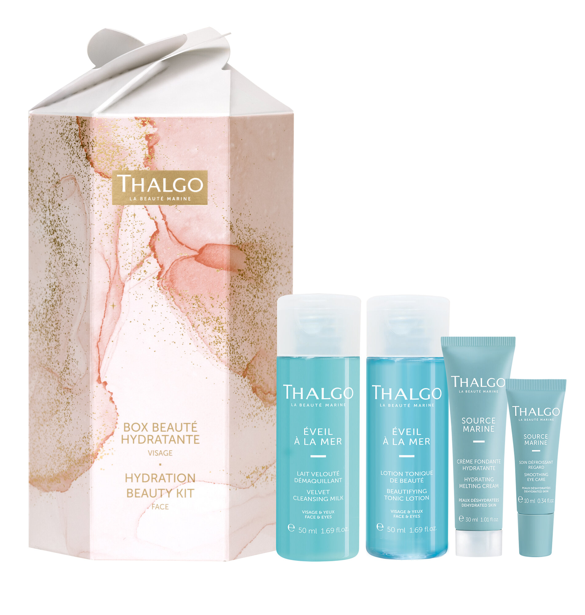 Подарочный набор Thalgo Hydration Beauty "Комплекс ежедневного ухода: очищение, тонизирование и увлажнение" 140 мл