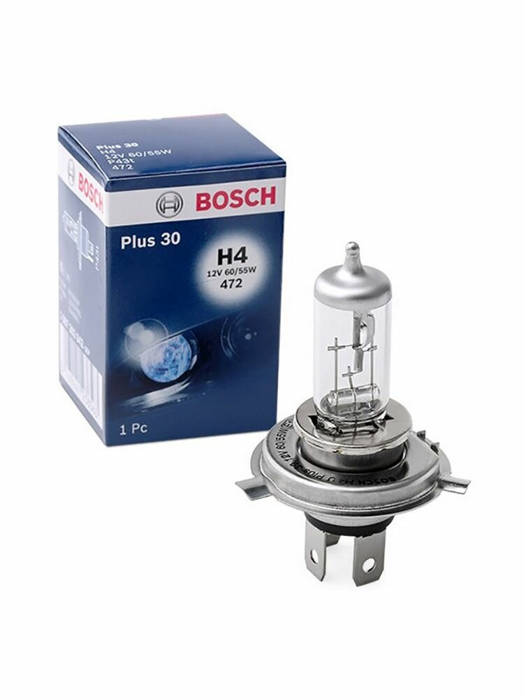 Лампа галогеновая головного света H4 P43t 12V 60/55W BOSCH 1987302042