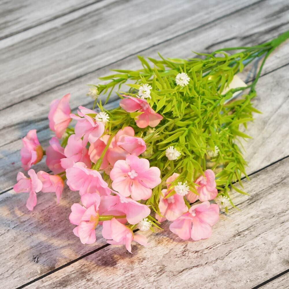 Цветы искусственные букет 38см с розовыми и белыми цветами, материал пластик, ассортимент