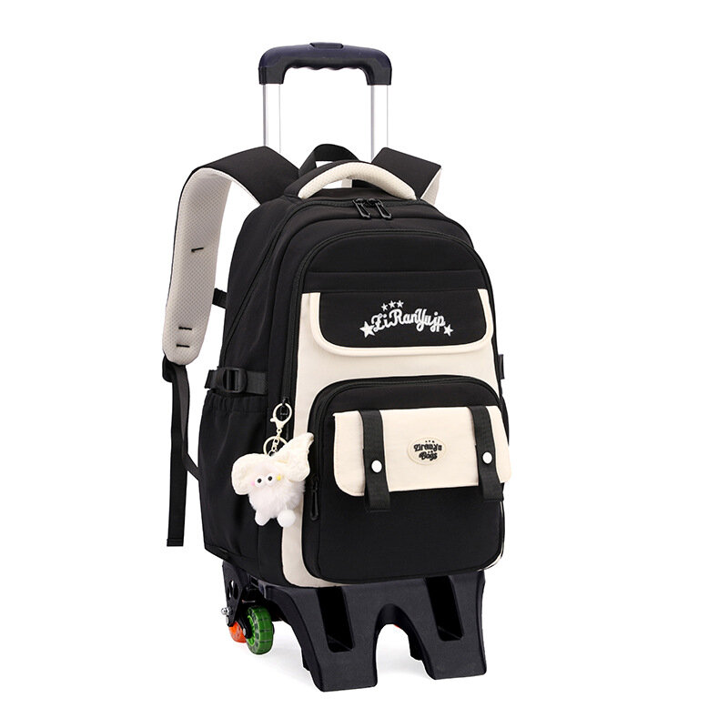 Натуральная рыба, корейская версия, школьная сумка на тележке для учащихся средней школы, модная школьная сумка на тележке большой вместимости для учащихся начальной школы 3-6 классов, легкая