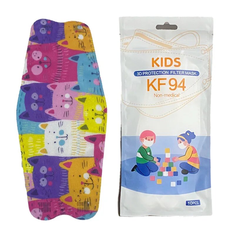 Детские маски KN95 jiansu 4-12 лет 10pcs qicaimao