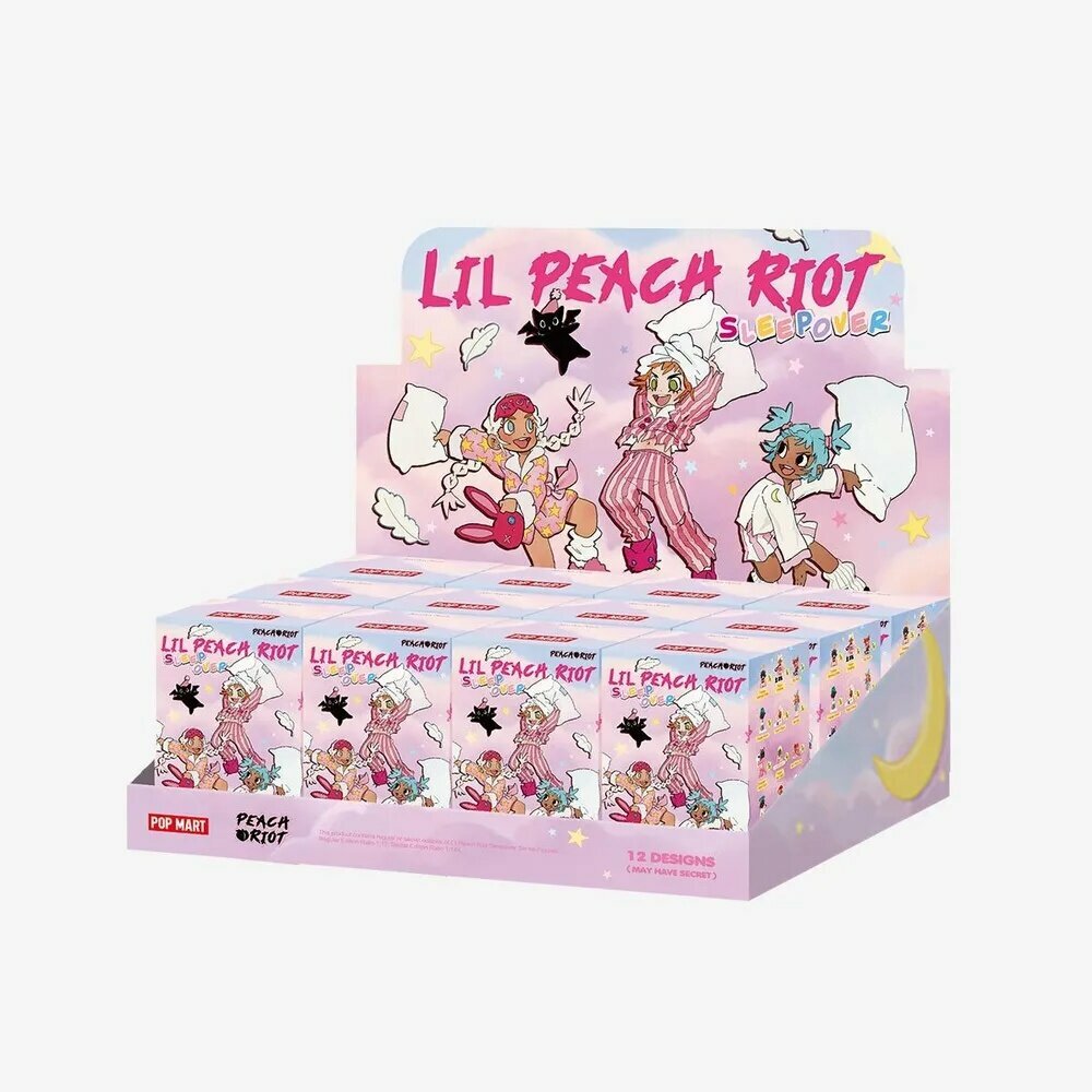 POP MART Lil Peach Riot Sleepover Series Слепая коробка, Подарки, украшения комнат, Набор (12 шт)