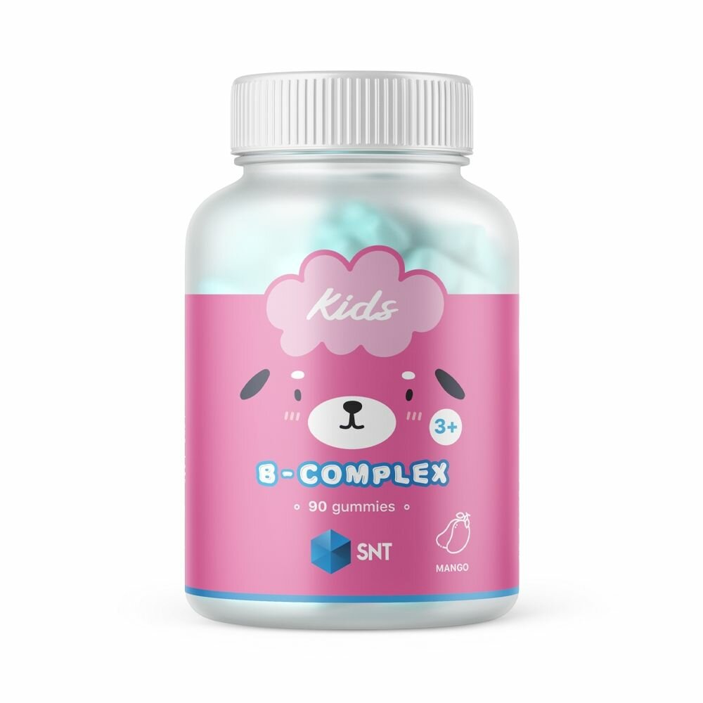 SNT Kids Vitamin B Complex Mango/ СНТ Витамин Б-комплекс кидс со вкусом манго, жевательные таблетки по 2г N 90