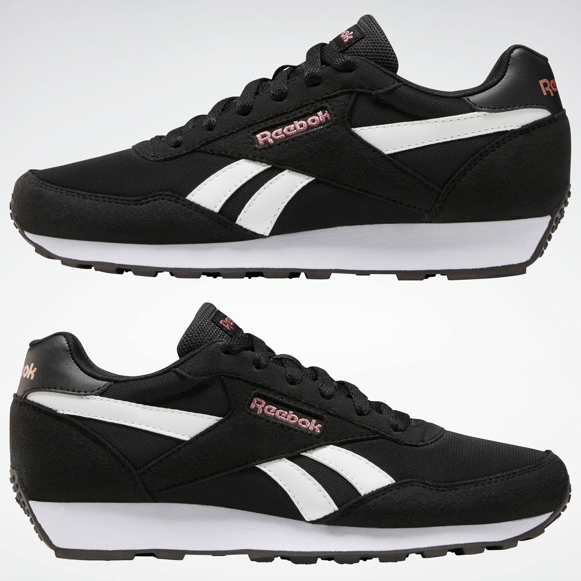 Кроссовки Reebok Rewind Run, размер 8 US, черный/белый/стальной — фото 1