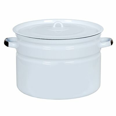 Бак эмалированный Домашняя Мода 18 л, с металлической крышкой, серо-голубого цвета (2с31)