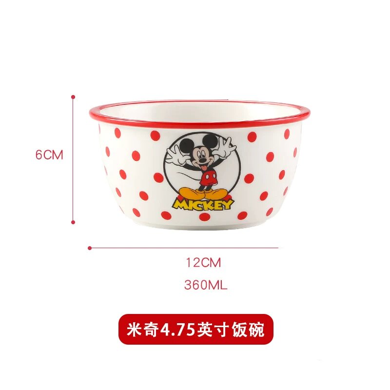 Новая керамическая посуда Disney Mickey, детская миска для риса, для личного использования, мультяшная, милая и