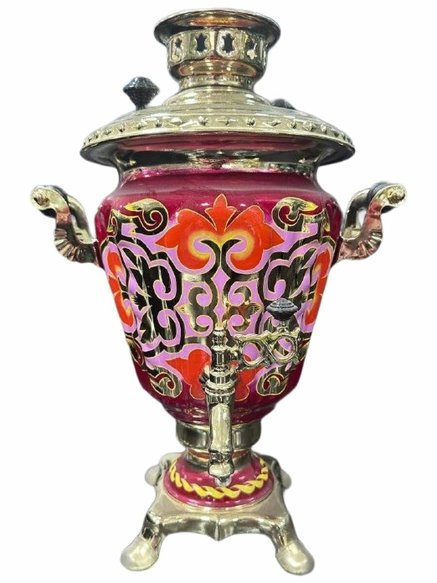 Электрический самовар 3 литра с художественной росписью с автоматическим отключением при закипании