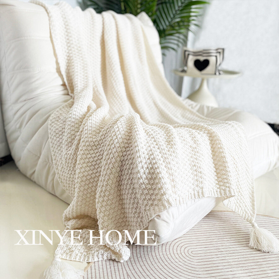 2026 Новейшая накидка на диван в скандинавском стиле, одеяло для офиса, вязаное одеяло с кисточками, шерстяное повседневное одеяло для дивана, шаль