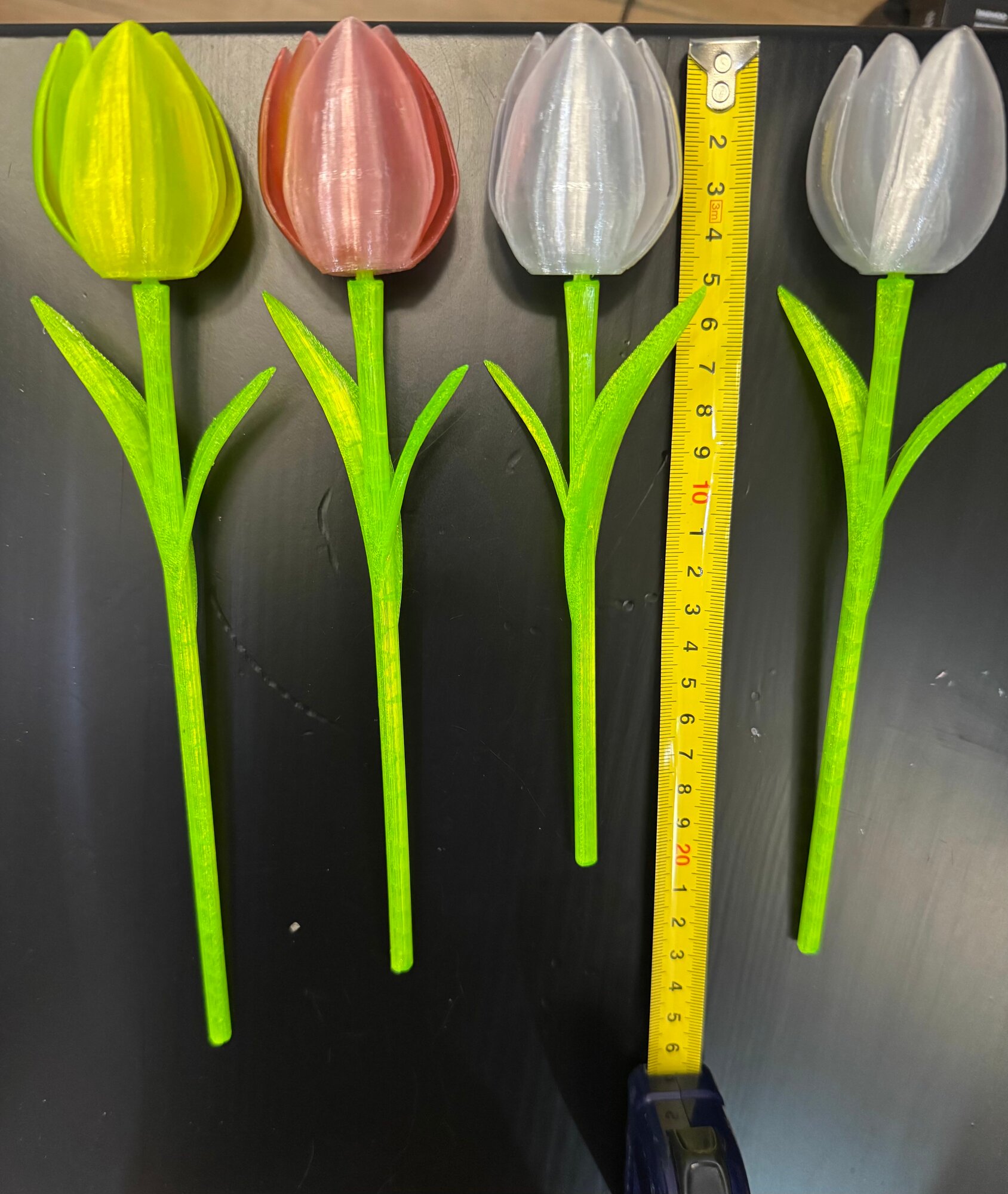 Цветок Тюльпан пластик желтый прозрачный 22см