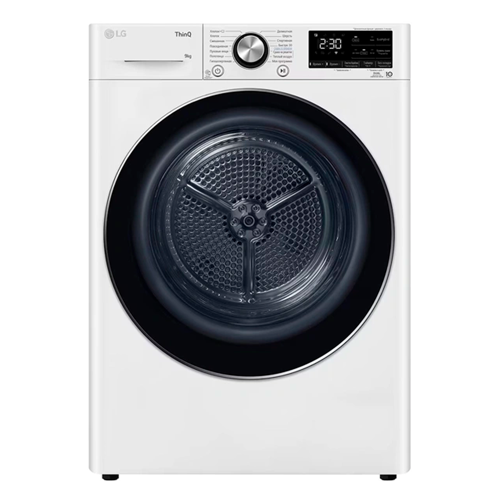 Сушильная машина LG DC90V9V9WN, 9кг, тепловой насос, А+++, Dual Inverter Heat Pump, белая