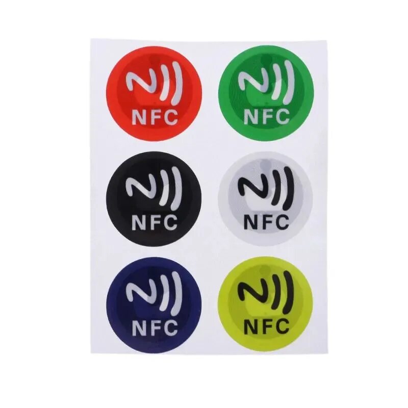 1 лист из 6 частей, наклейка RF-метки с чипом NFC smart tag Ntag213