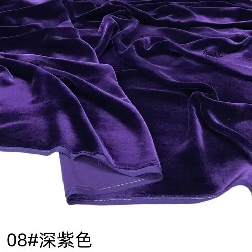 Золотой шелковый бархат для пошива чеонгсам 1,4х1 м Фиолетовый, 1.5 meters, 8 deep purple