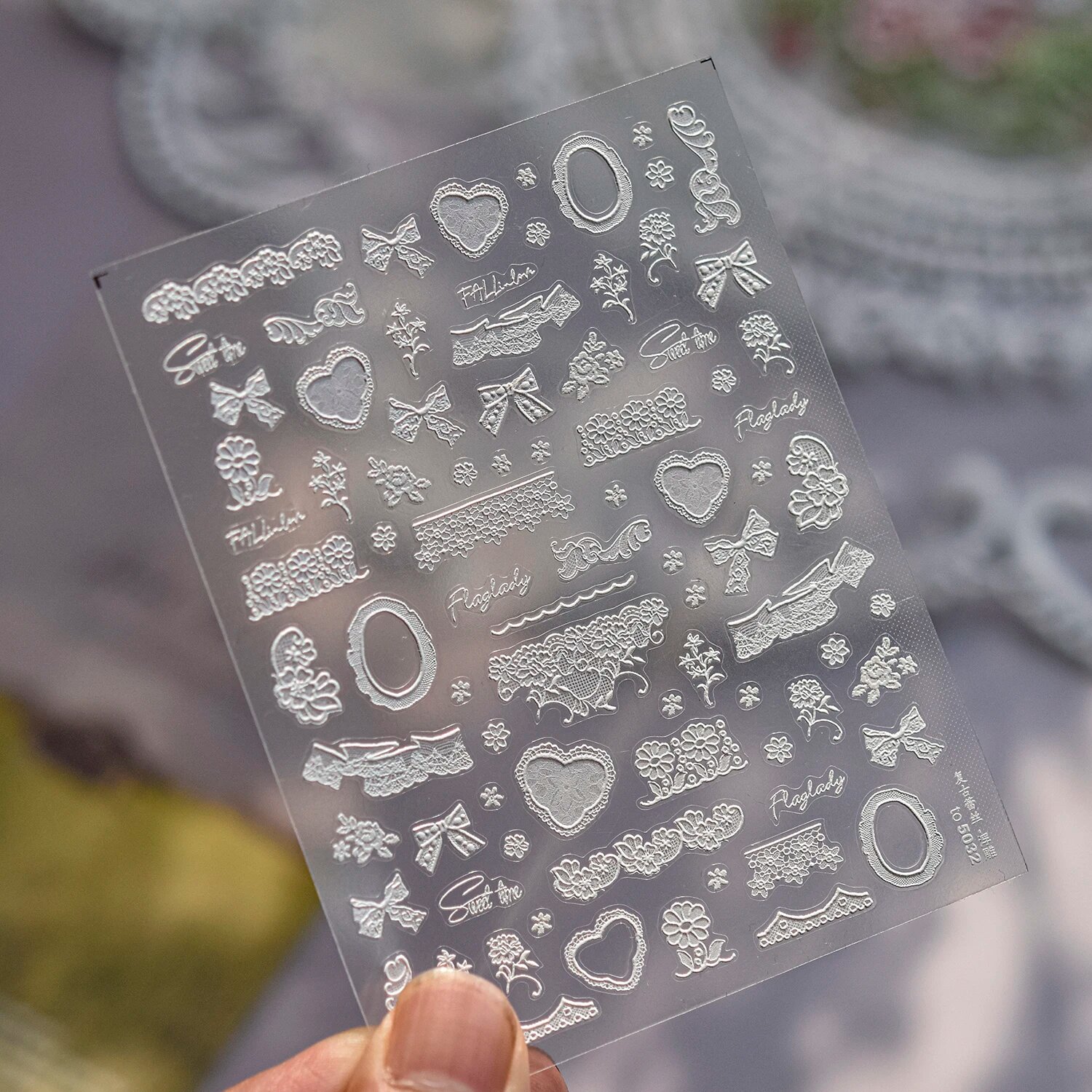 1 шт. 5D романтический кружевной элемент, кружевной узор, наклейки для ногтей, аксессуары для дизайна ногтей, сложные цветочные кружевные мотивные дизайнерские наклейки