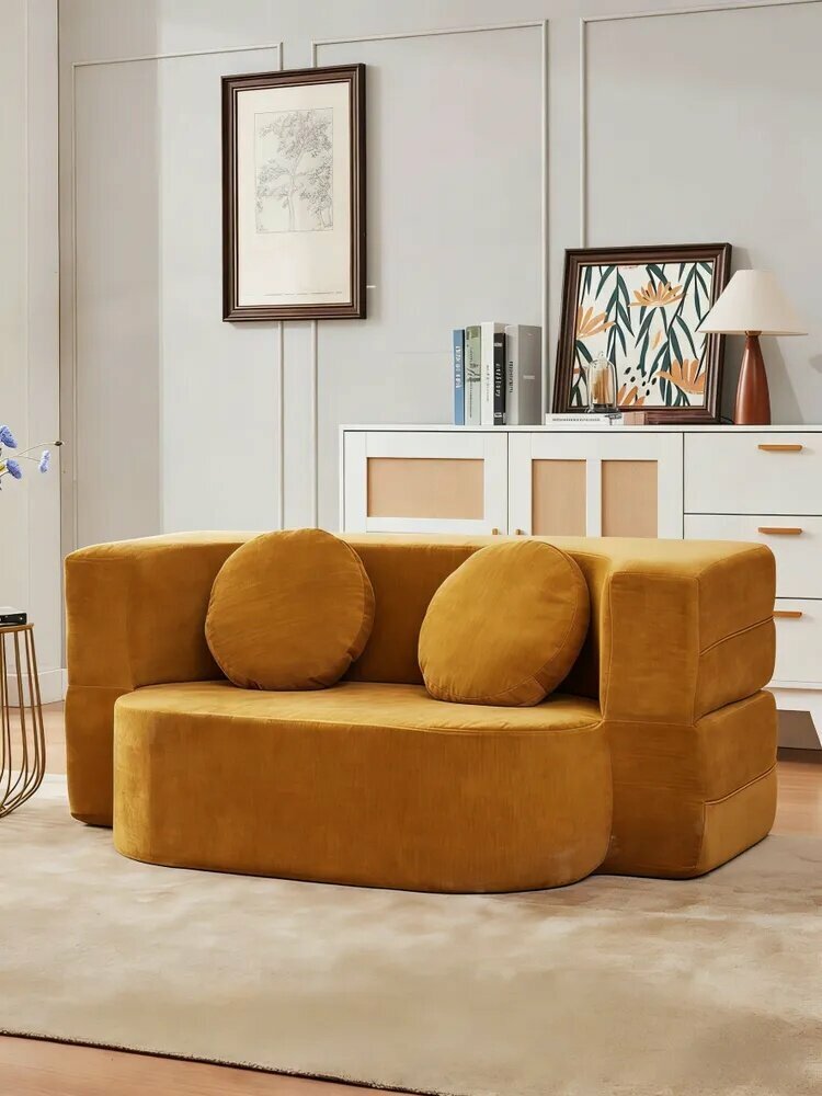 Teddy Диван раскладной 150х108х60 см, светло-желтый