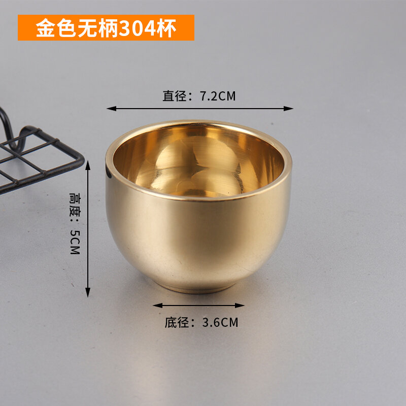 304-стальная чашка 0.1kg маленькая винная чашка с ручкой, чайная чашка, двухслойная изолированная мини-чашка для детей с ручкой, водяная чашка
