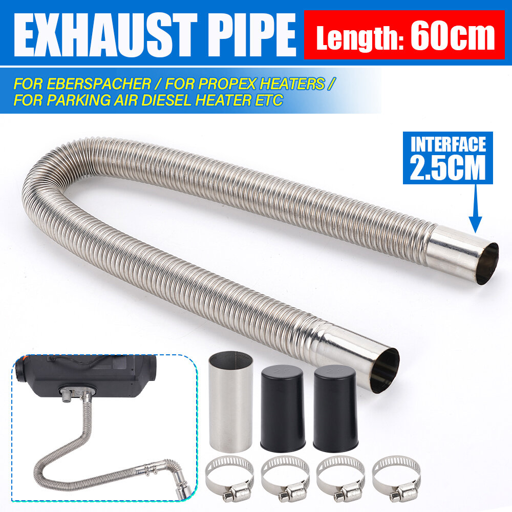 Нержавеющий выхлопной трубопровод для обогревателей 25/24 мм (60-300 см), термостойкий