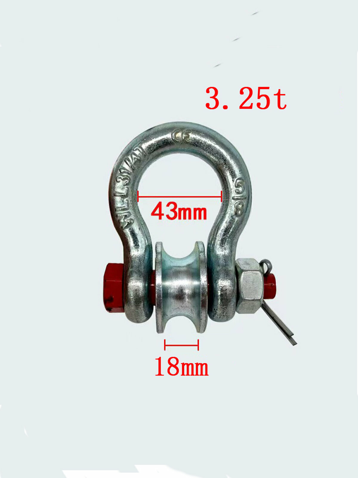 Блок полиспаст для лебедки, шакл сталь, 1 Шт
