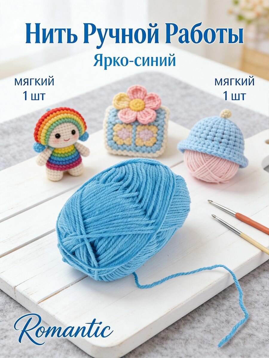 Двухниточная пряжа, 1нитей, 50 грамм, цветная пряжа для вязания крючком, подходит для рукоделия и небольших проектов. Набор акриловой пряжи, подходит для начинающих, детей и взрослых.
