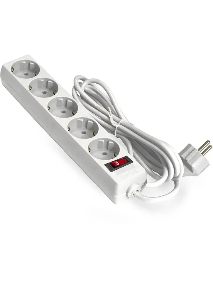 Удлинитель сетевой EC-5-1.8W 5 розеток, 1.8м, белый